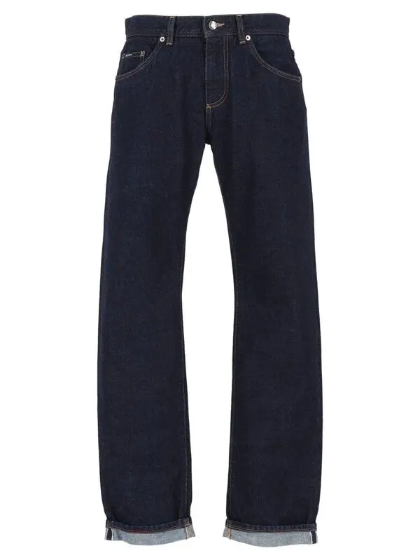 Dolce & Gabbana Embroidered Denim Trousers - Blue