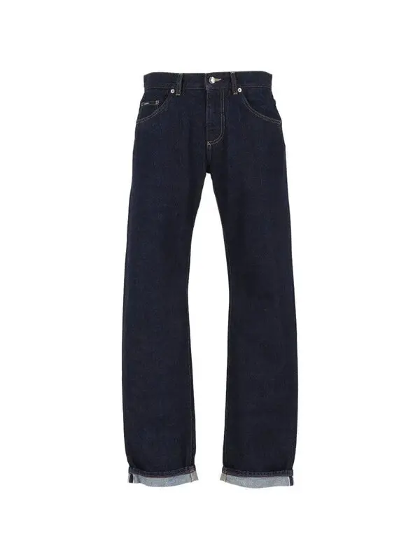 Dolce & Gabbana Embroidered Denim Trousers - Blue