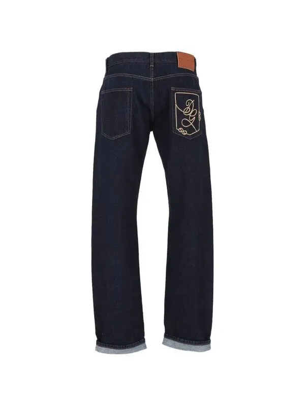 Dolce & Gabbana Embroidered Denim Trousers - Blue