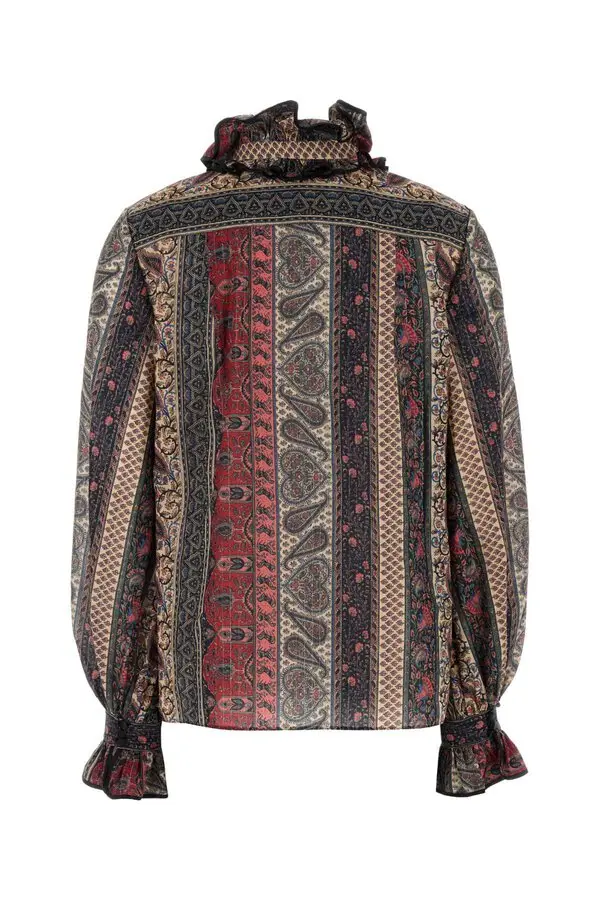 Valentino Garavani Printed Cotton Blend Blouse