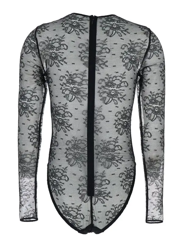 Dolce & Gabbana Floral Embroidered Semi-sheer Bodysuit - Multicolor