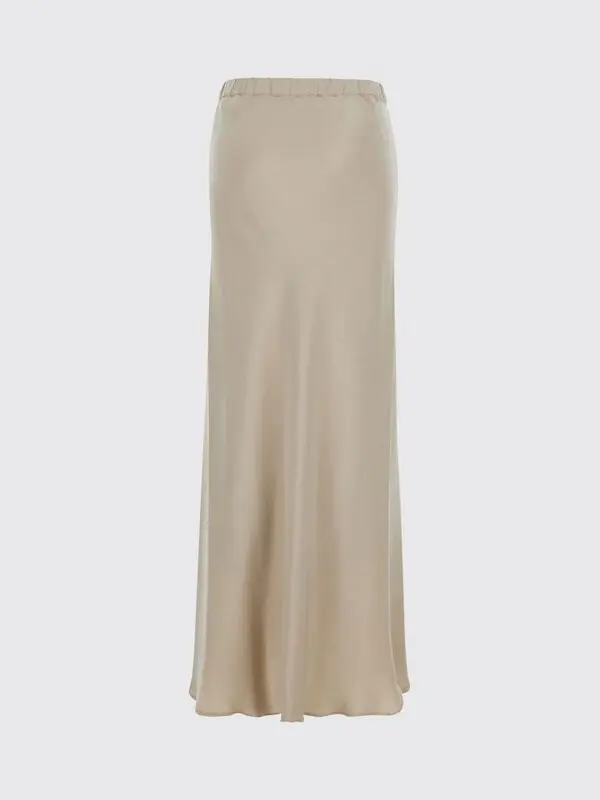 Max Mara High-waisted Silk Criªpe Pencil Maxi Skirt With Elasticated Waist - Cream