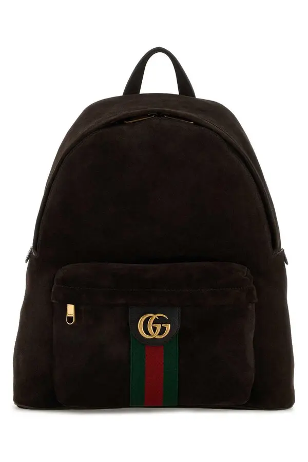 Gucci Dark Suede Medium Ophidia Backpack - Brown