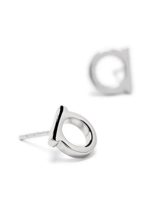 FERRAGAMO Gancini Earrings With -colored Brass Plate For