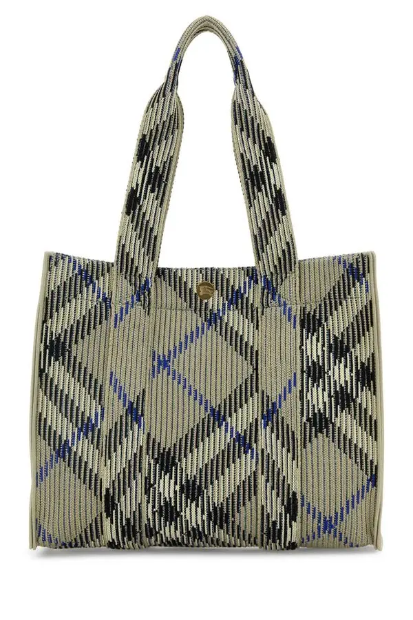 Burberry Embroidered Canvas Shopping Bag