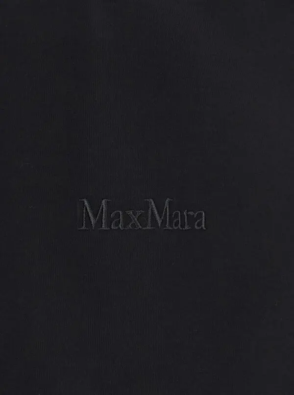 Max Mara T-shirt With Logo Embroidered On The Front In Cotton - Black
