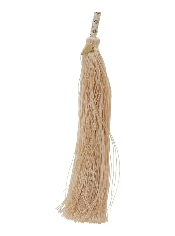 FORTE_FORTE Crystal And Fabric Tassel Rope Belt - Brown