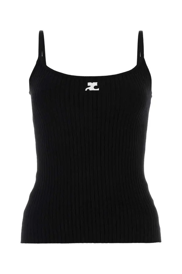 COURREGES Viscose Blend Top - Black