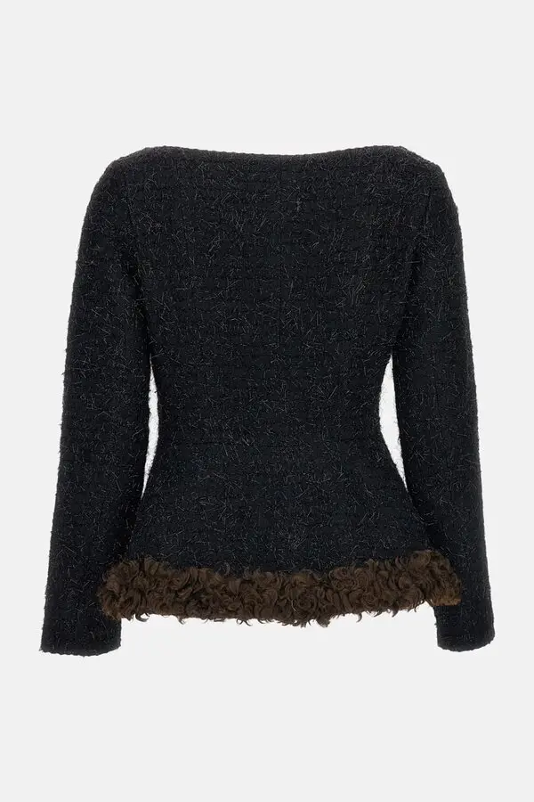 Simone Rocha Round Sculpt Faux Fur Detail Bustle Jacket - Multicolor