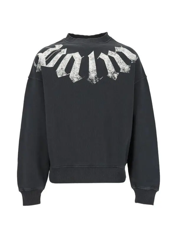 Palm Angels Cotton Oversized Sweatshirt - Black