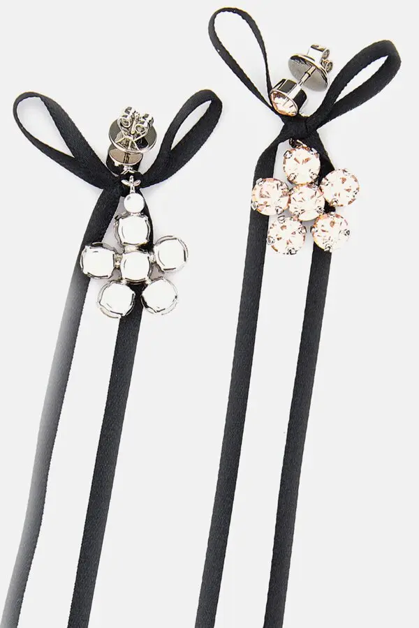 Simone Rocha Mini Daisy Drop Bow Earrings