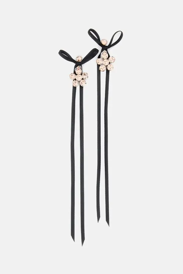 Simone Rocha Daisy Drop Bow Earrings - Multicolor
