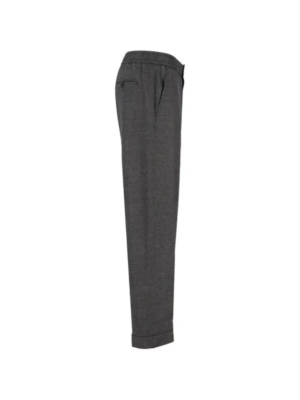 Giorgio Armani Oversized Denim-effect Virgin Wool And Cashmere Trousers