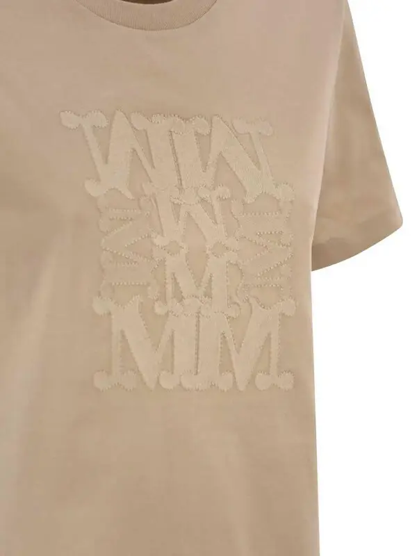 Max Mara Monogram Embroidered Cotton T-shirt - Multicolor