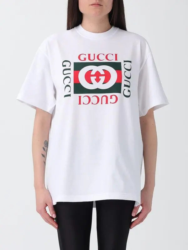 Gucci Oversize Gg Web Cotton Jersey T-shirt - White