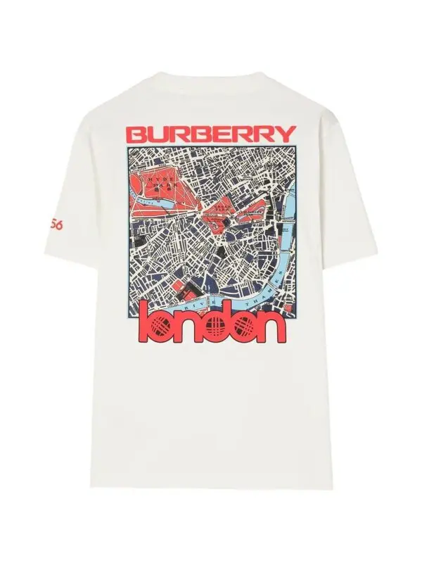 Burberry London Map Cotton T-shirt - White