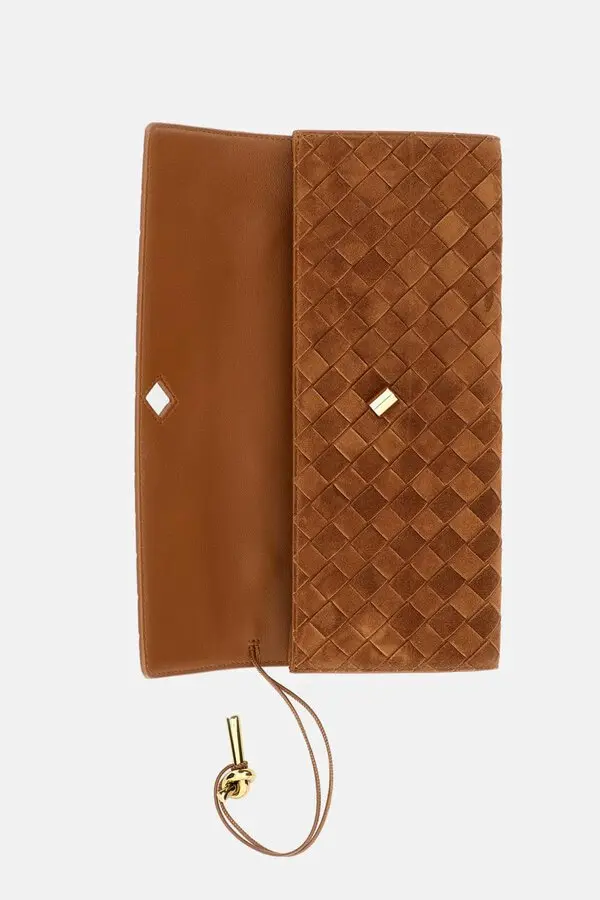 Bottega Veneta Intrecciato Suede Leather Clutch
