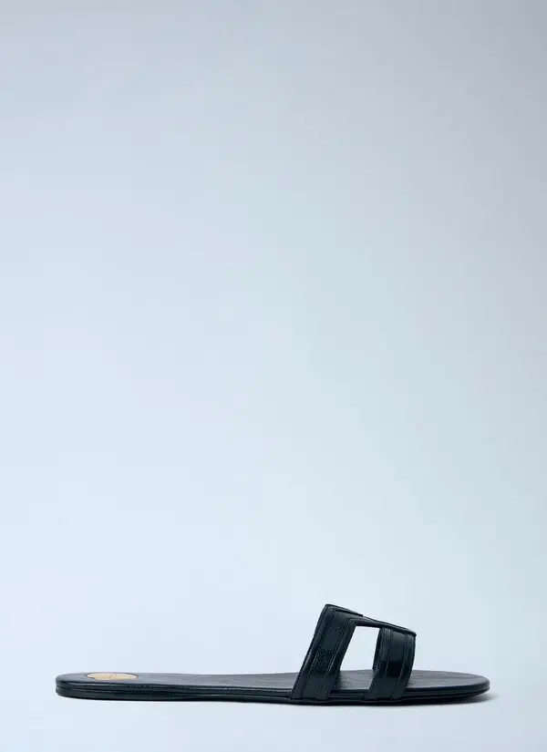 Saint Laurent Mabrouka Leather Sandals - Black