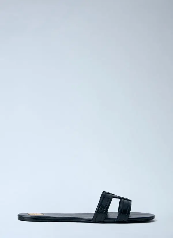 Saint Laurent Mabrouka Leather Sandals - Black