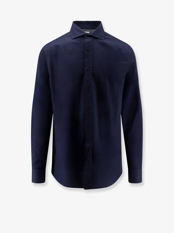 Brunello Cucinelli Cotton And Lyocell Shirt - Blue