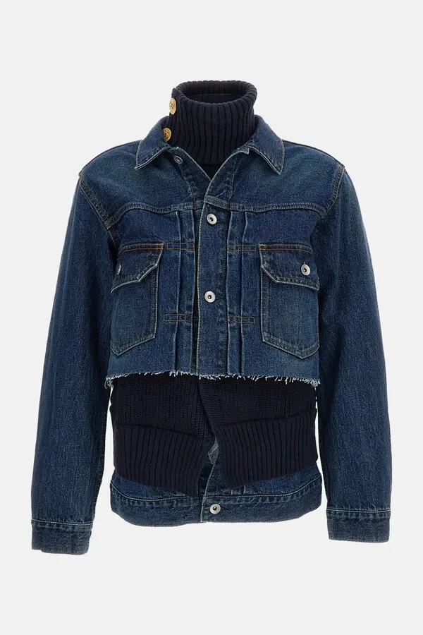 Sacai Denim X Wool Knit Jacket