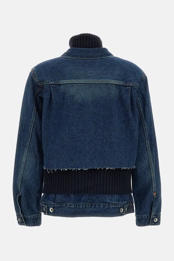 Sacai Denim X Wool Knit Jacket