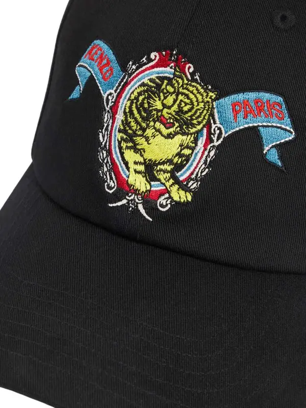 Kenzo Cotton Cap With ` Jumping Tiger` Embroidery