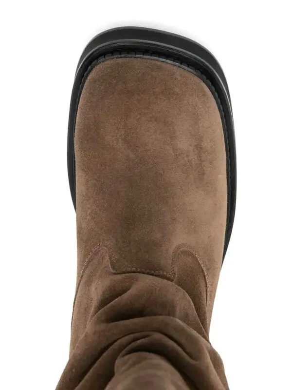 Attico Robin Promenade Knee-high Suede Boots - Brown