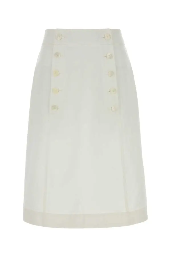 Prada Gabardine Skirt - White