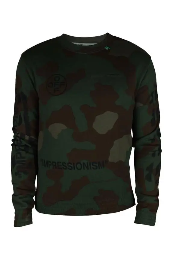 Off-White Camouflage Cotton Sweatshirt - Green