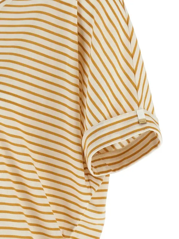 Herno Striped Lyocell And Cotton Blend T-shirt - Yellow