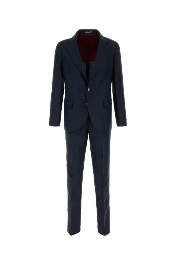 Brunello Cucinelli Navy Silk Blend Suit - Blue