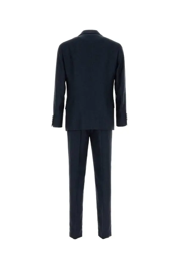 Brunello Cucinelli Navy Silk Blend Suit - Blue