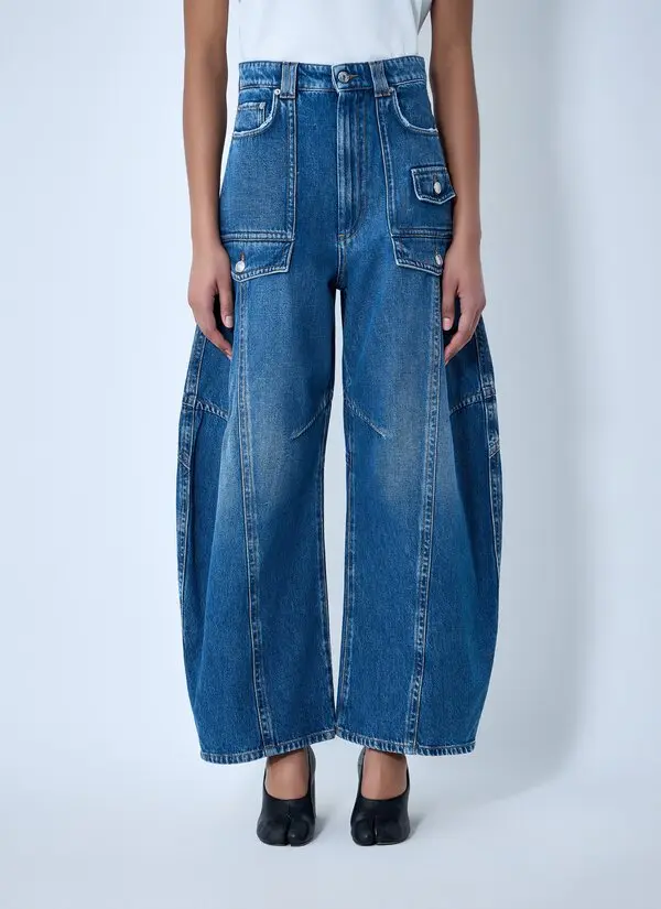Sportmax Wide-leg Denim Trousers - Blue
