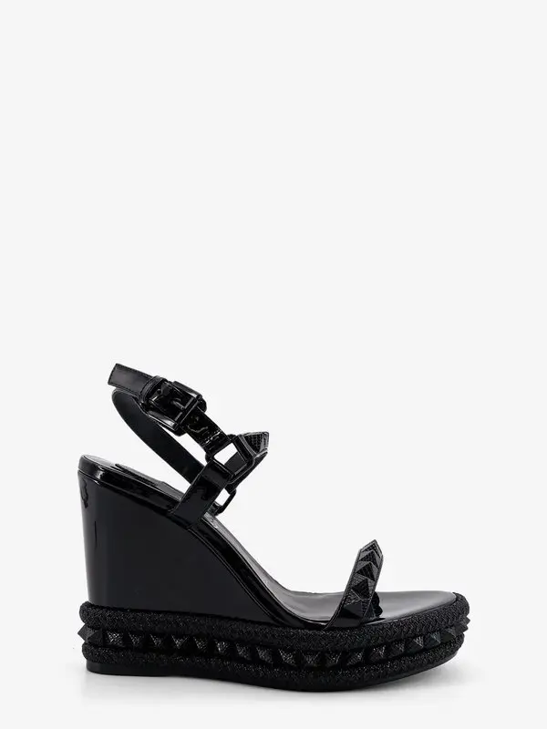 CHRISTIAN LOUBOUTIN Pyra Clou Leather Sandals - Black