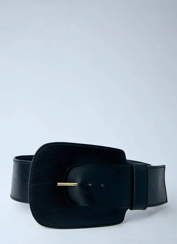 Sportmax Maxi Leather Belt - Black