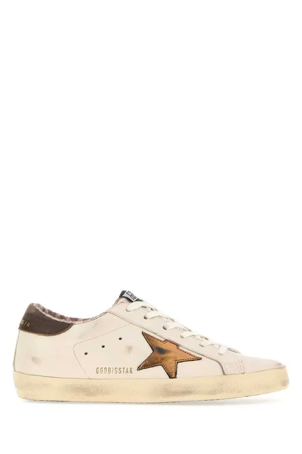 GOLDEN GOOSE Ivory Leather Super-star Sneakers - White