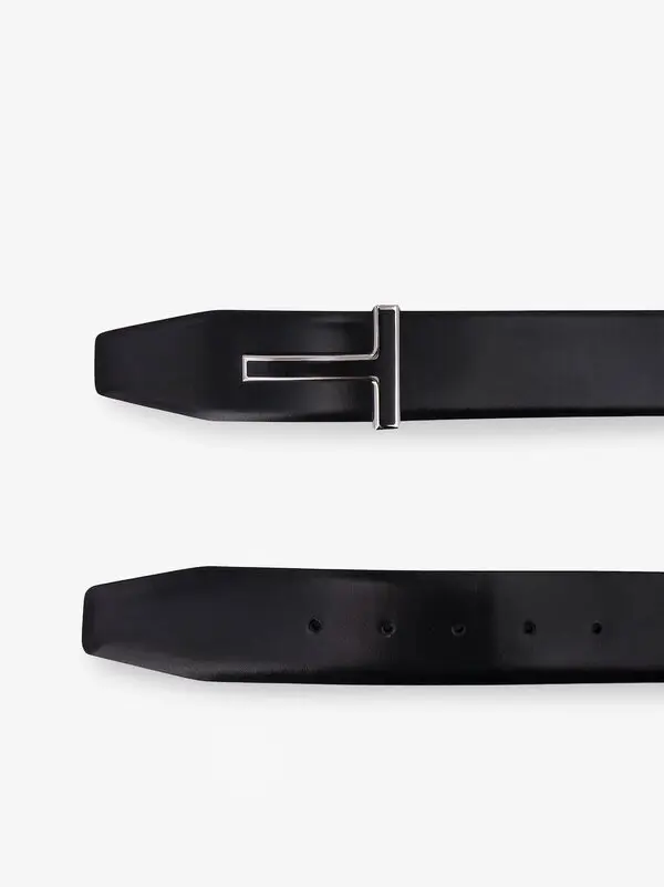 TOM FORD Leather Belt With Enameled Logo
