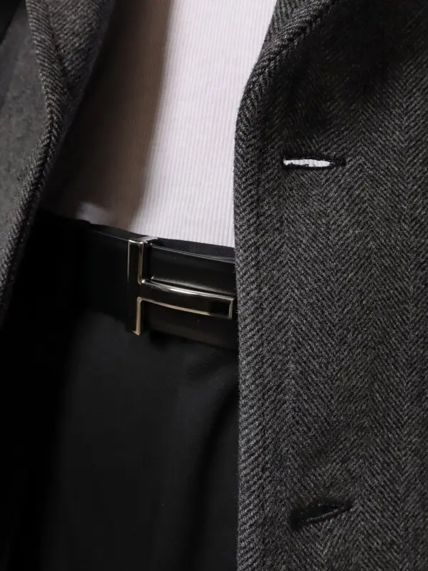 TOM FORD Leather Belt With Enameled Logo