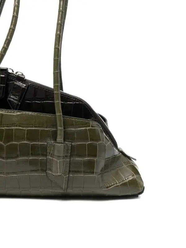 Attico La Passeggiata Crocodile-effect Shoulder Bag - Green