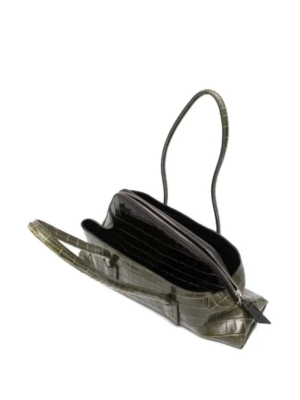 Attico La Passeggiata Crocodile-effect Shoulder Bag - Green
