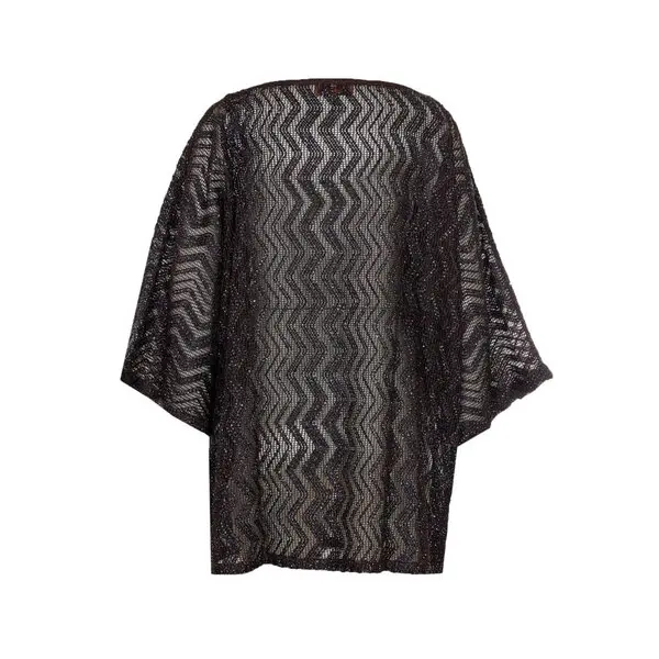 Missoni Viscose Blades Zig Zag Cover-up Kaftan - Brown
