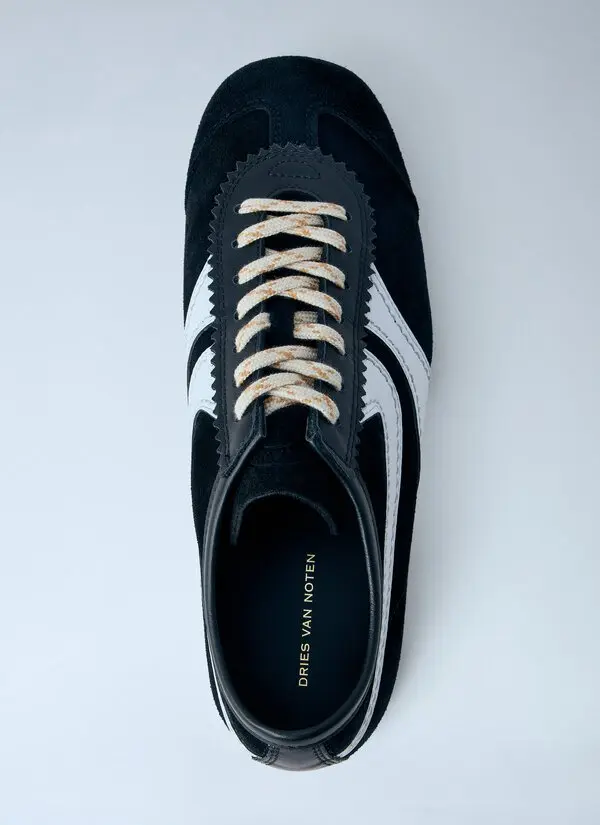 Dries Van Noten Suede Trimmed Sneakers - Black