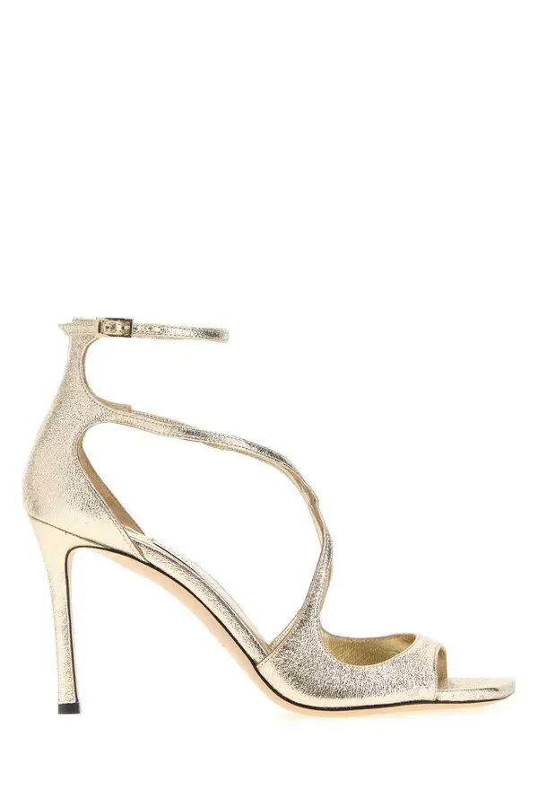 JIMMY CHOO Fabric Azia 95 Sandals - Gold