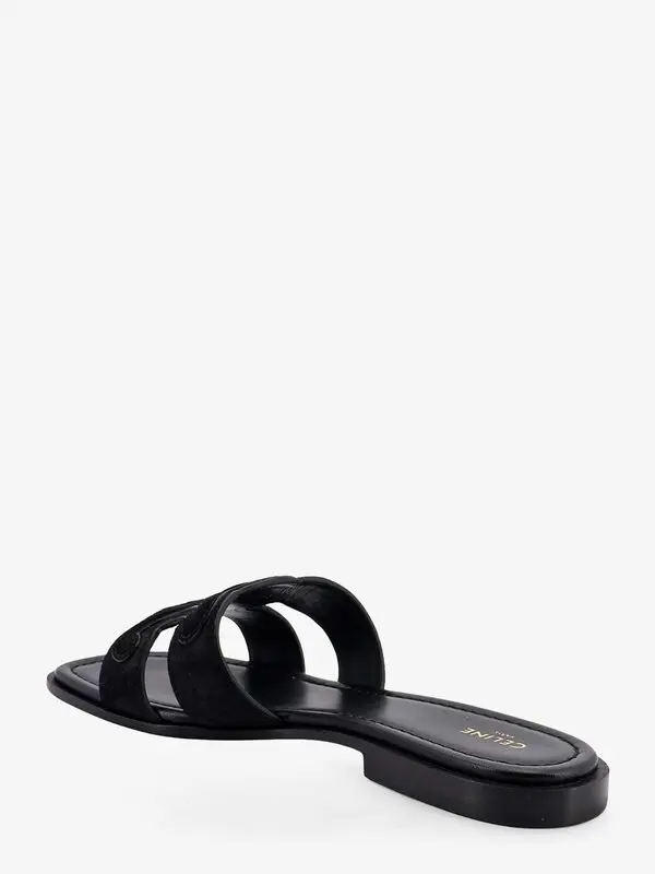 Celine Marina Suede Sandals With Triomphe Logo - Black