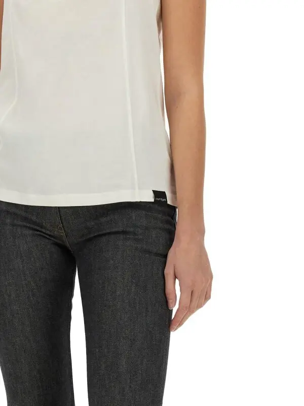 COURREGES Logo Hooded Tank Top - White