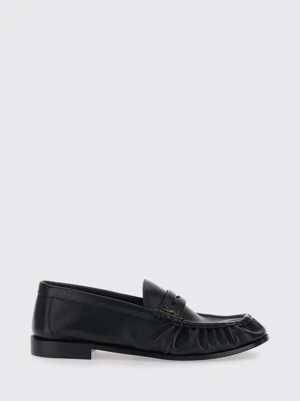 Saint Laurent Le Loafer Penny Loafers In Calfskin With Monogram - Black