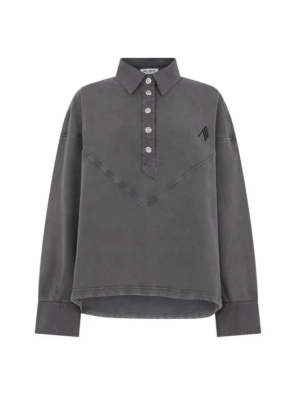 Attico Vintage Cotton Fleece Sweatshirt - Gray