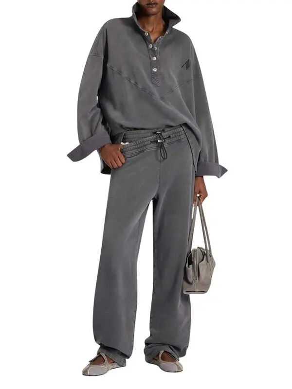 Attico Vintage Cotton Fleece Sweatshirt - Gray