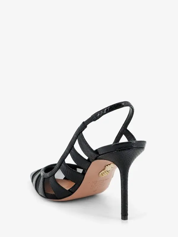 AQUAZZURA Leather Decollete With Mesh Inserts
